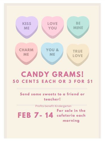 Kindergarten Candy Gram Fundraiser | Salem Elementary